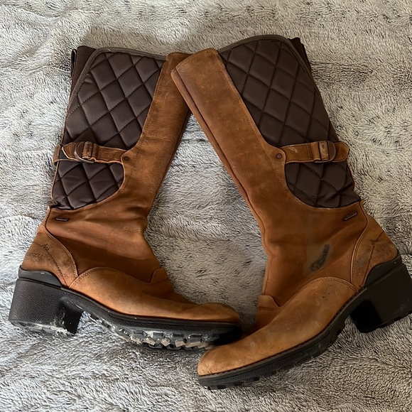 Merrell | Shoes | Merrell Oak Brown Leather Quilted Calf Boots 9 Rustic ...